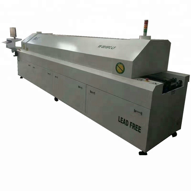 Chain Rail Type Reflow Soldering Machine , 8 Zone PC Control SMD Reflow ...