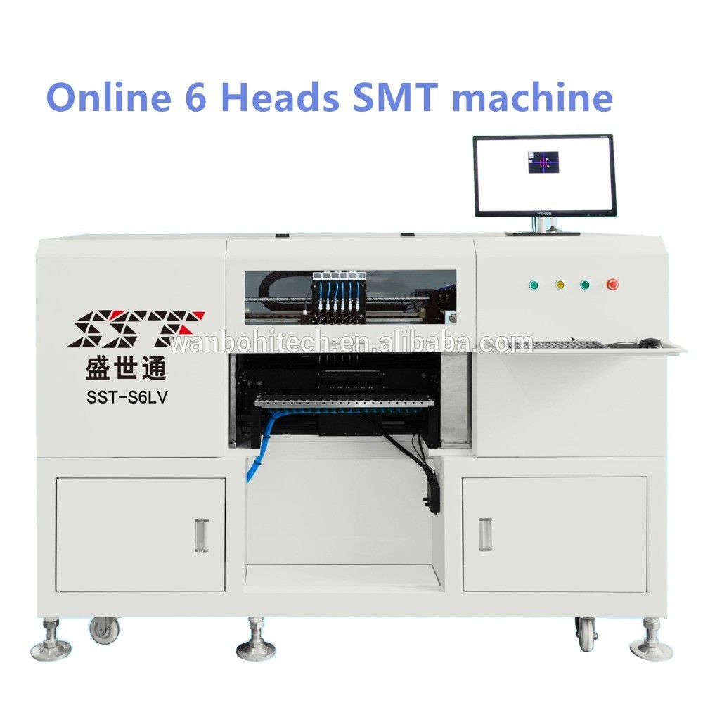 Six - Head SMT Pick And Place Machine , Automatic SMT Production Line ...